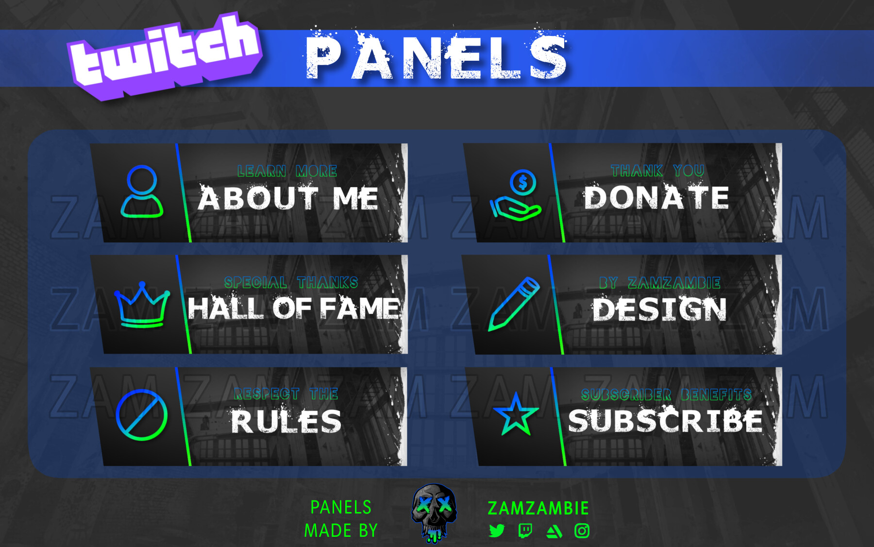 ArtStation - Twitch Panels - ZamZambie