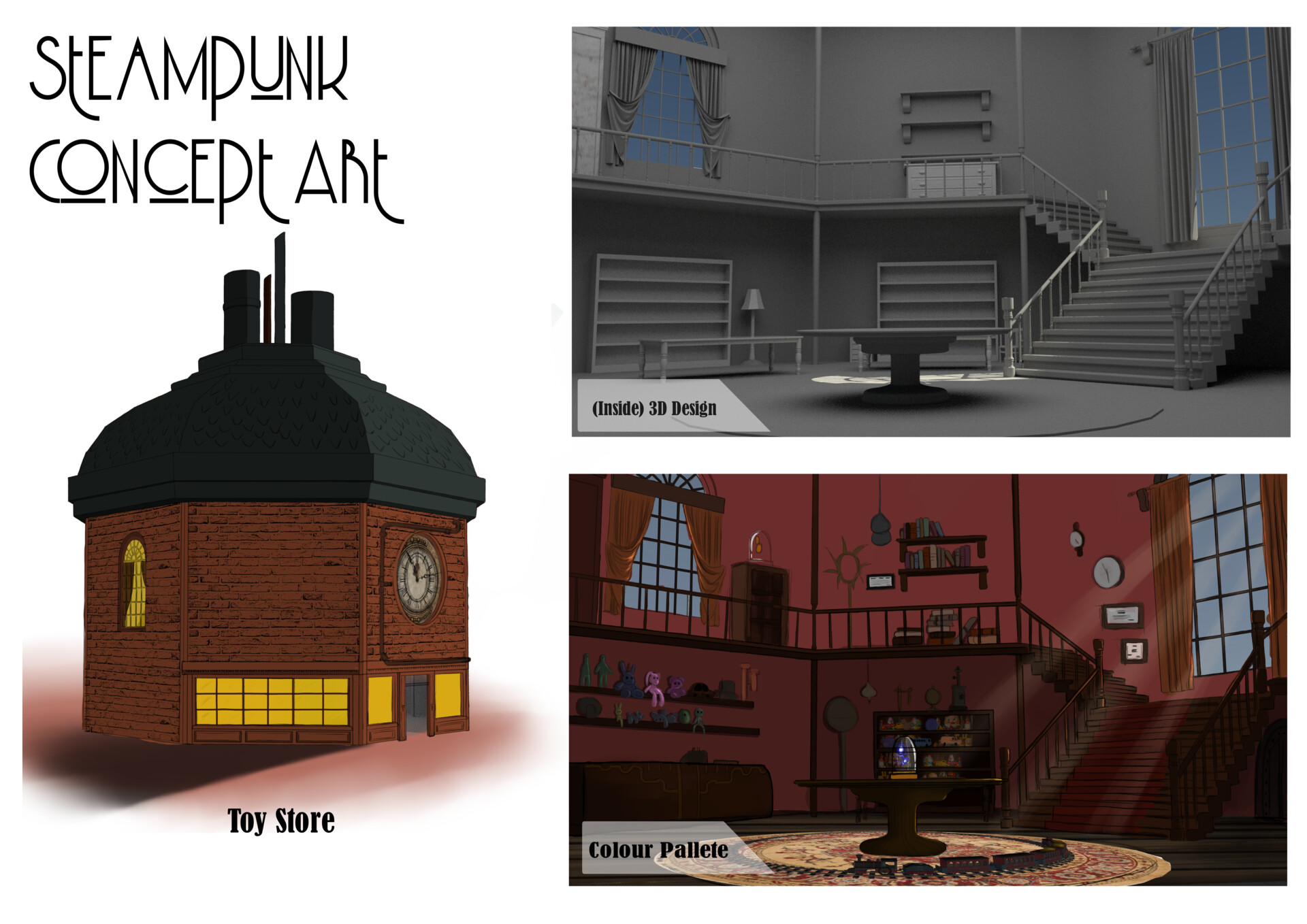 ArtStation - Steampunk building concept art