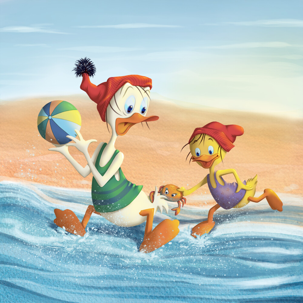 ArtStation - Disney characters - Fethry duck and Dugan duck