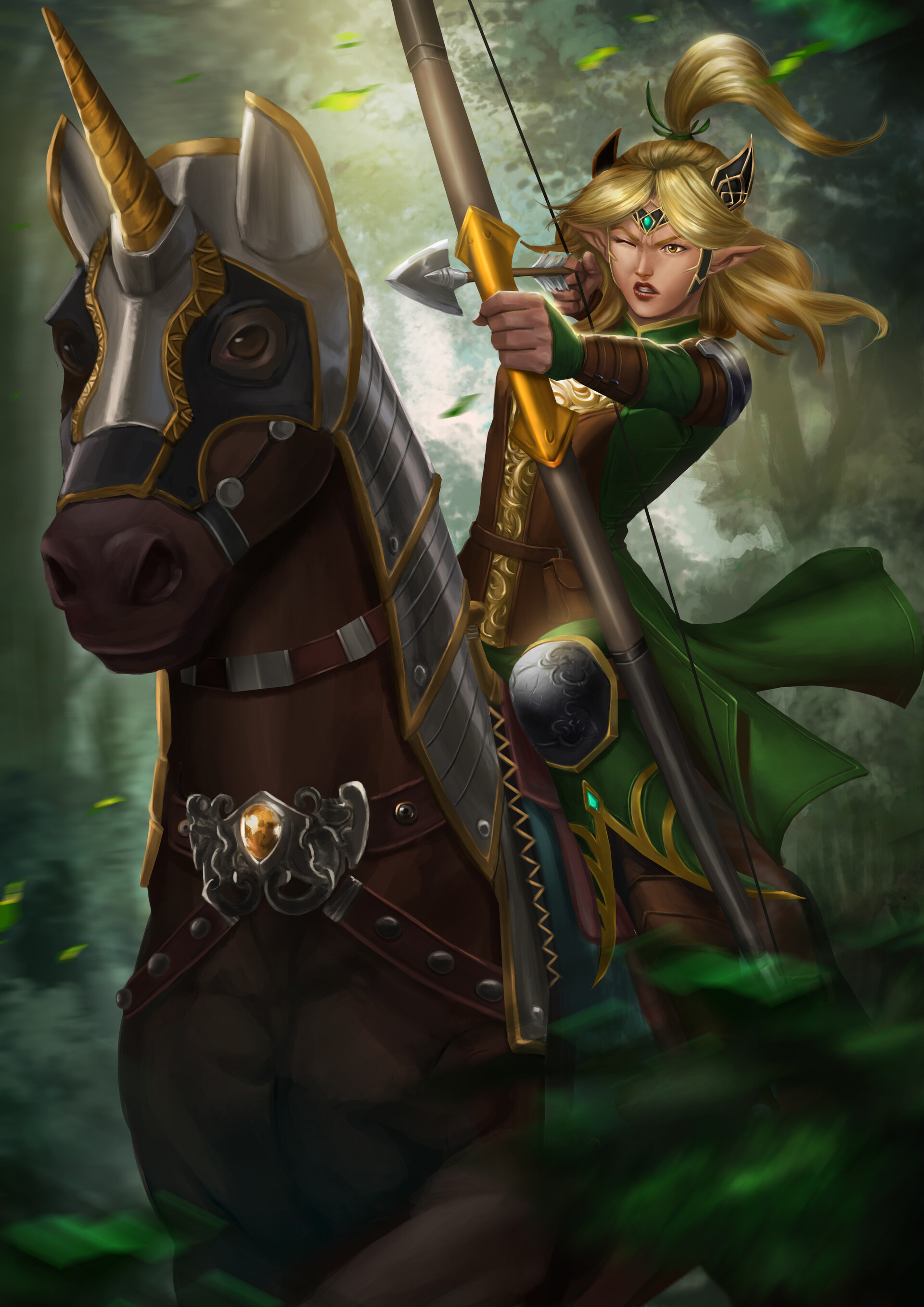 ArtStation - Mounted Elf Archer