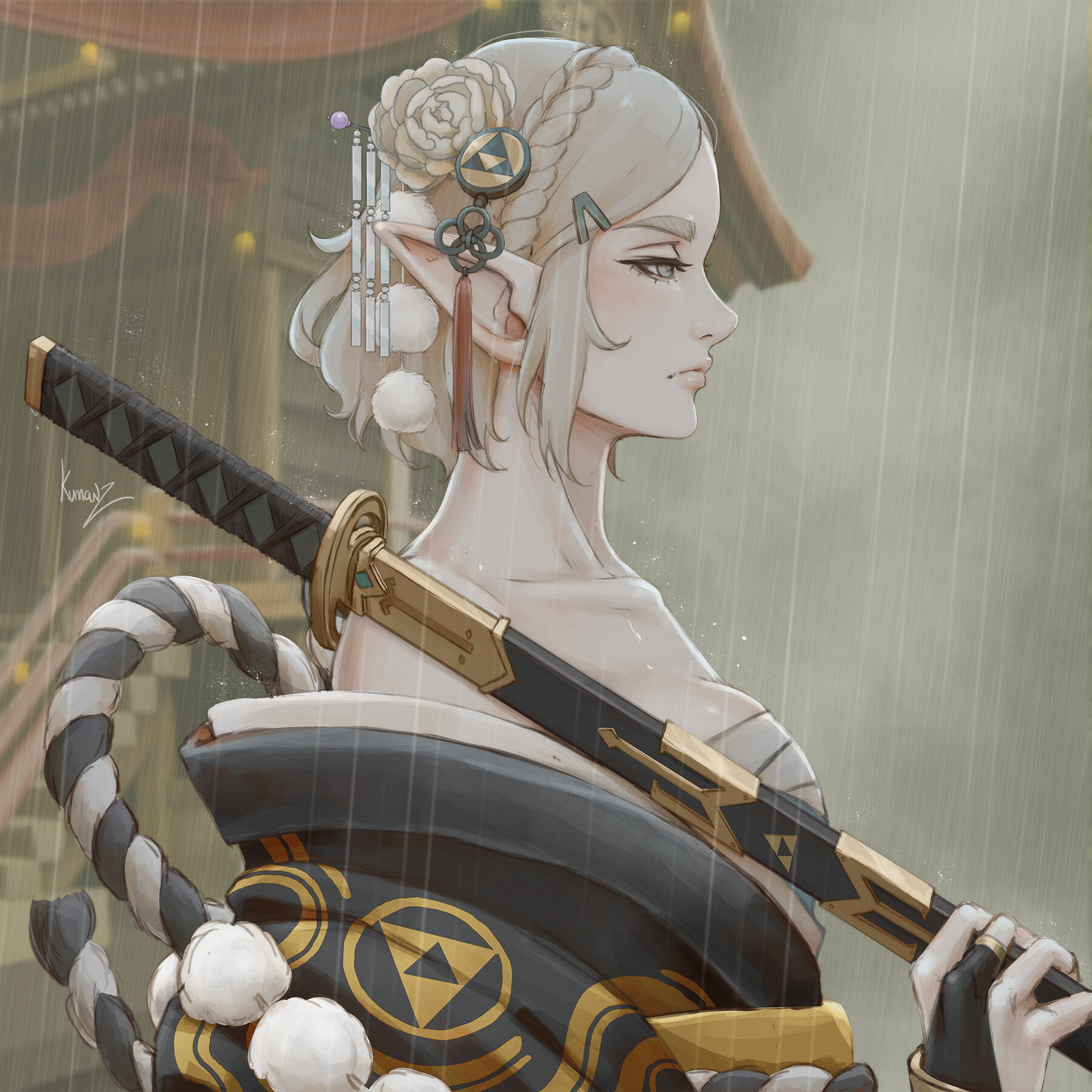 ArtStation - Zelda Samurai - Rain