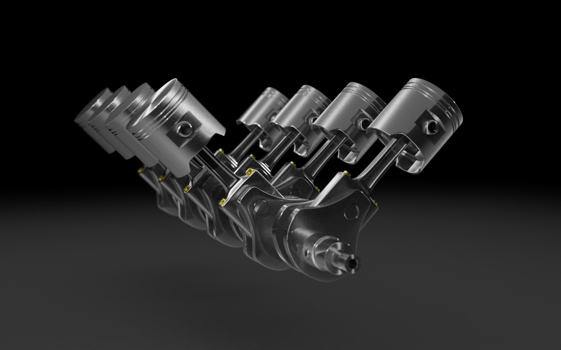 ArtStation - V8 Engine Parts Modeling and Lighting Excercise