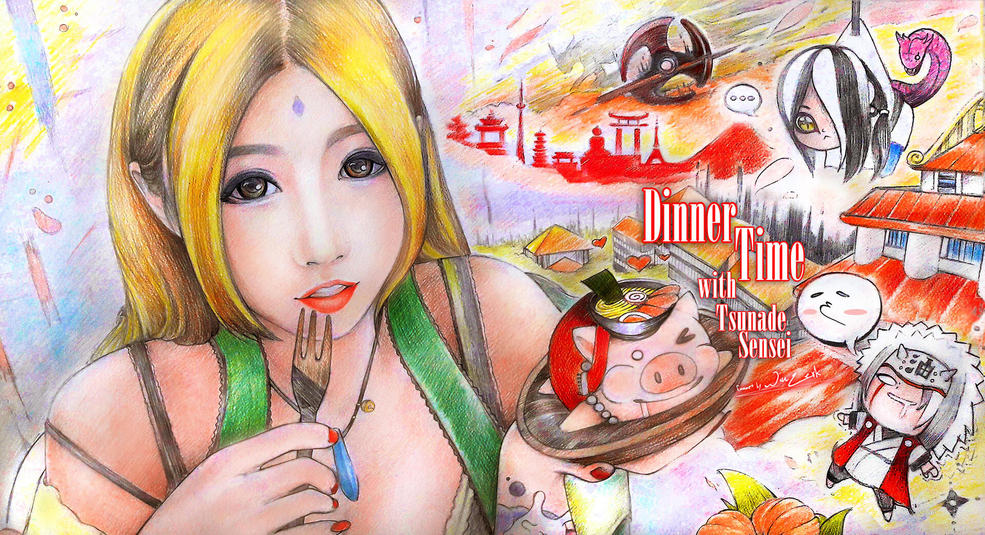 ArtStation - Dinner Time with Tsunde Sensei