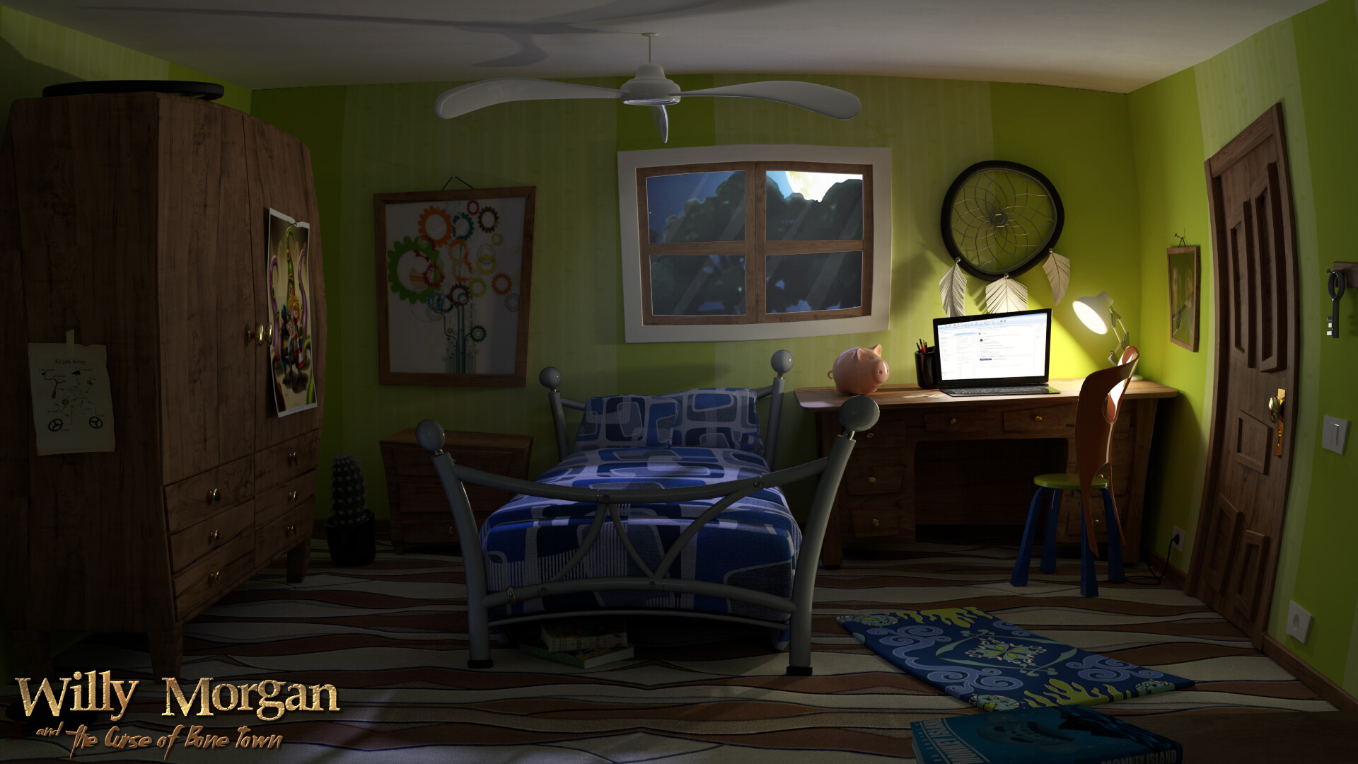 ArtStation - Willy Morgan: Willy's bedroom (night and day)