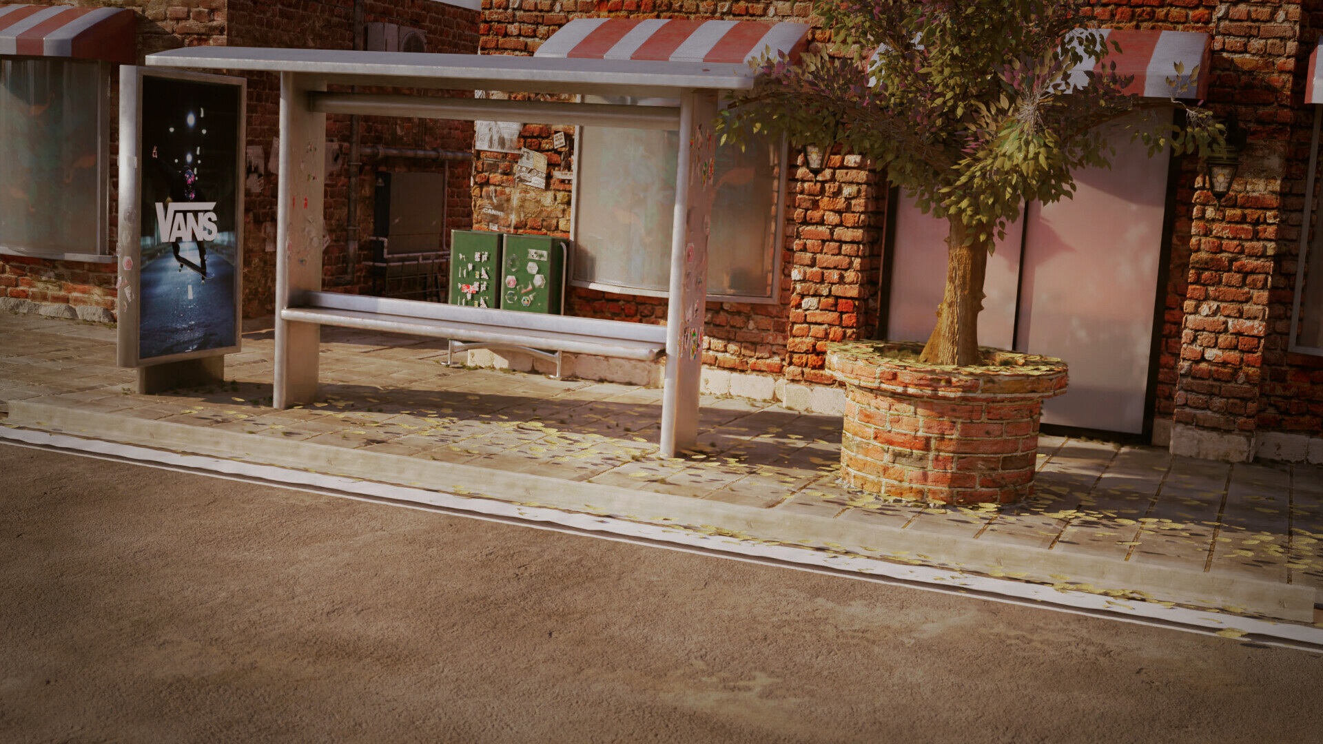 ArtStation - Bus stop.