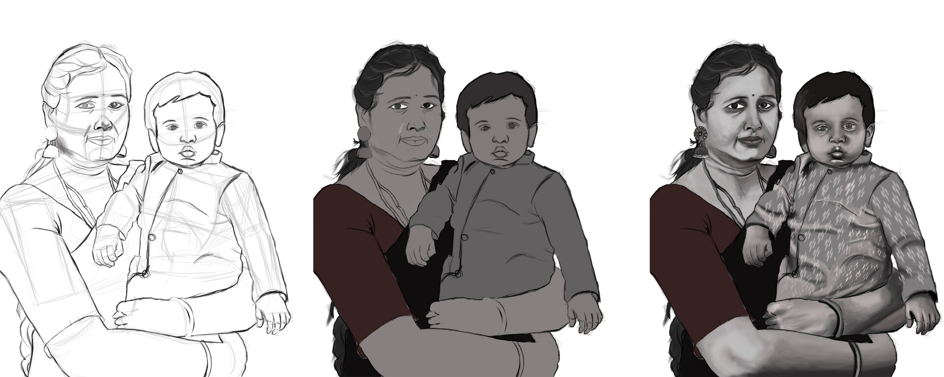 ArtStation - Gray Scale Portrait