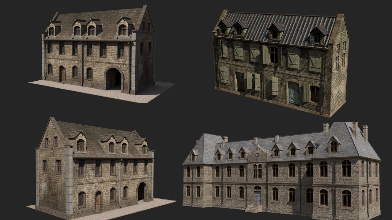 ArtStation - Set of buildings for unreal engine 4