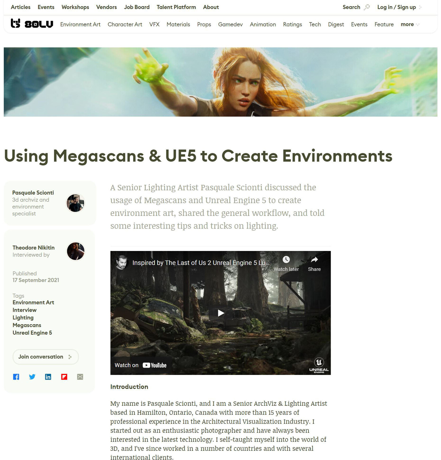Pasquale Scionti - 80 LEVEL Article Using Megascans & UE5 to Create Environments