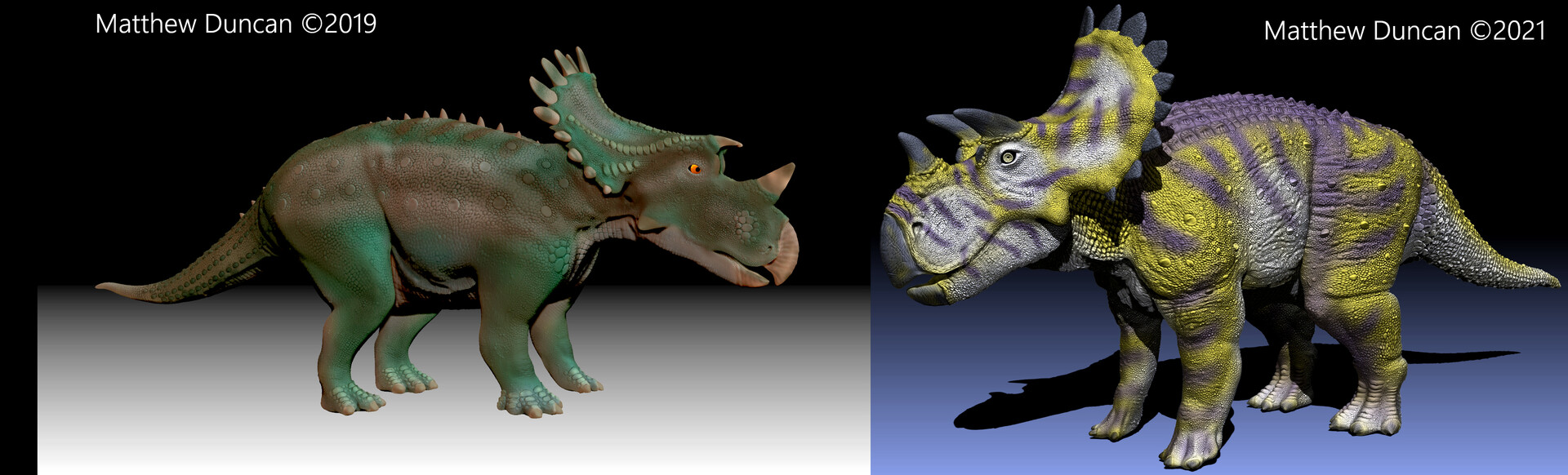 ArtStation - Ceratopsian renders - Old vs New