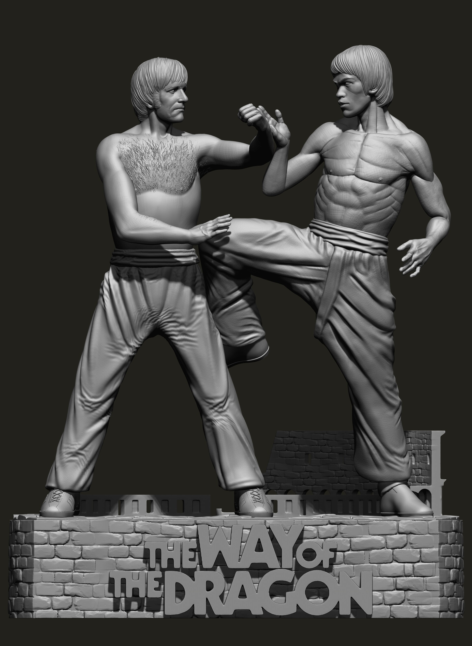 Bruce Lee Chuck Norris Kunst Bruce Lee The Way Of The Dragon Original