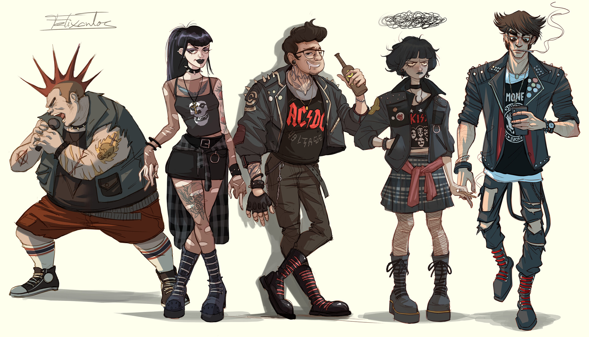 ArtStation - Rockers, punks and darks / Characters designs
