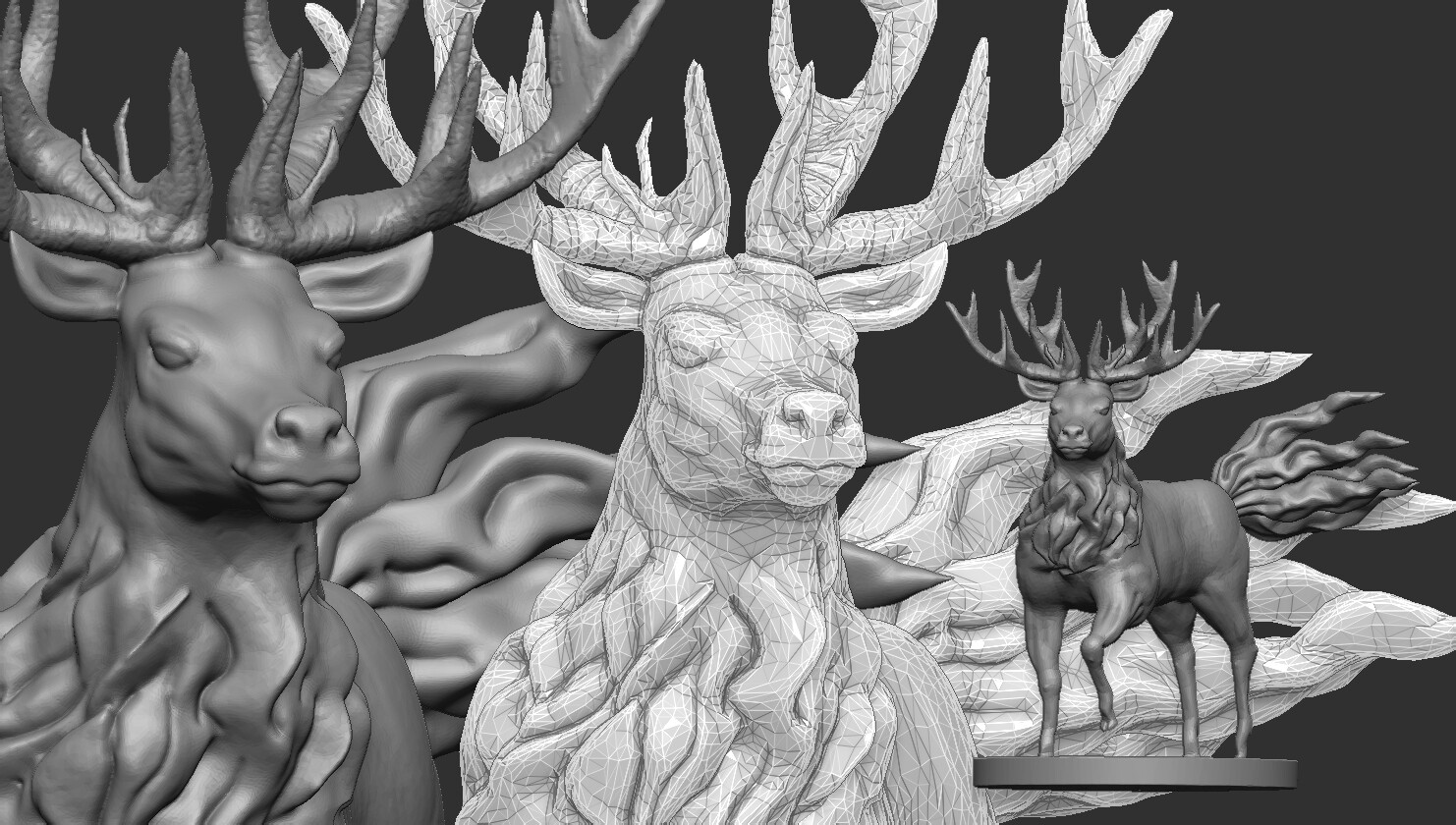 Shadow Stamp Statues - Mononoke, Mythical 5 tailed Stag