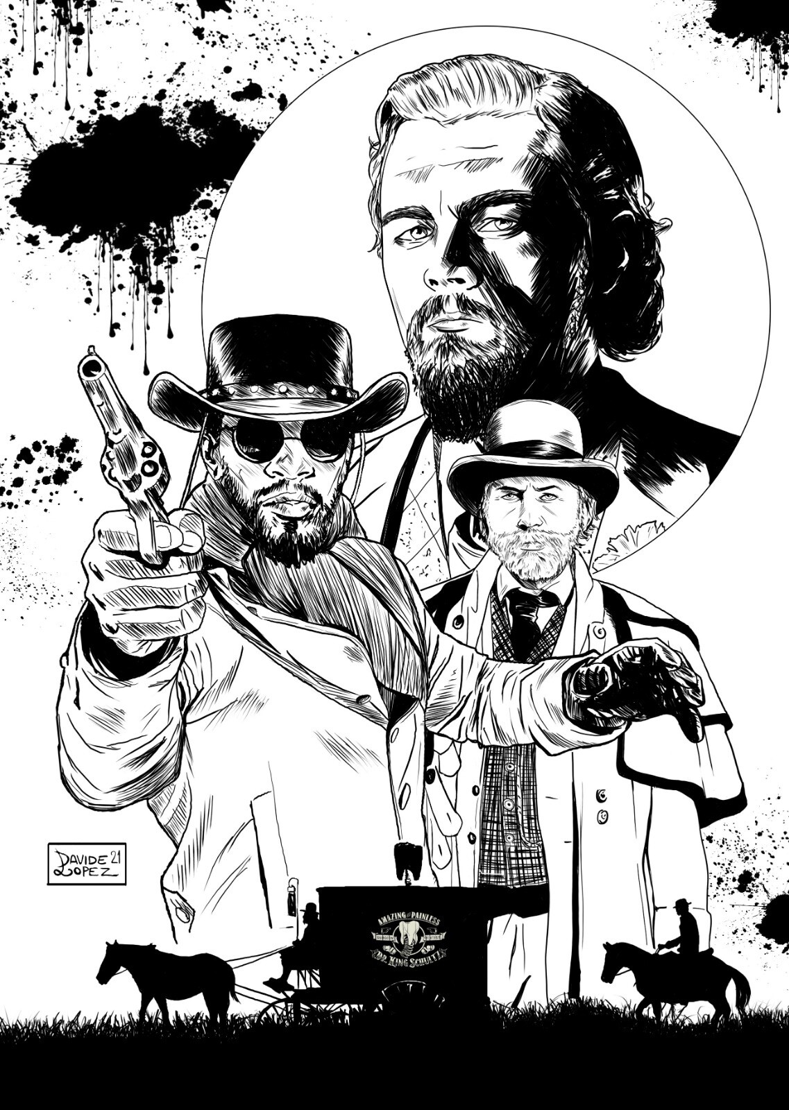 Django Unchained Drawing