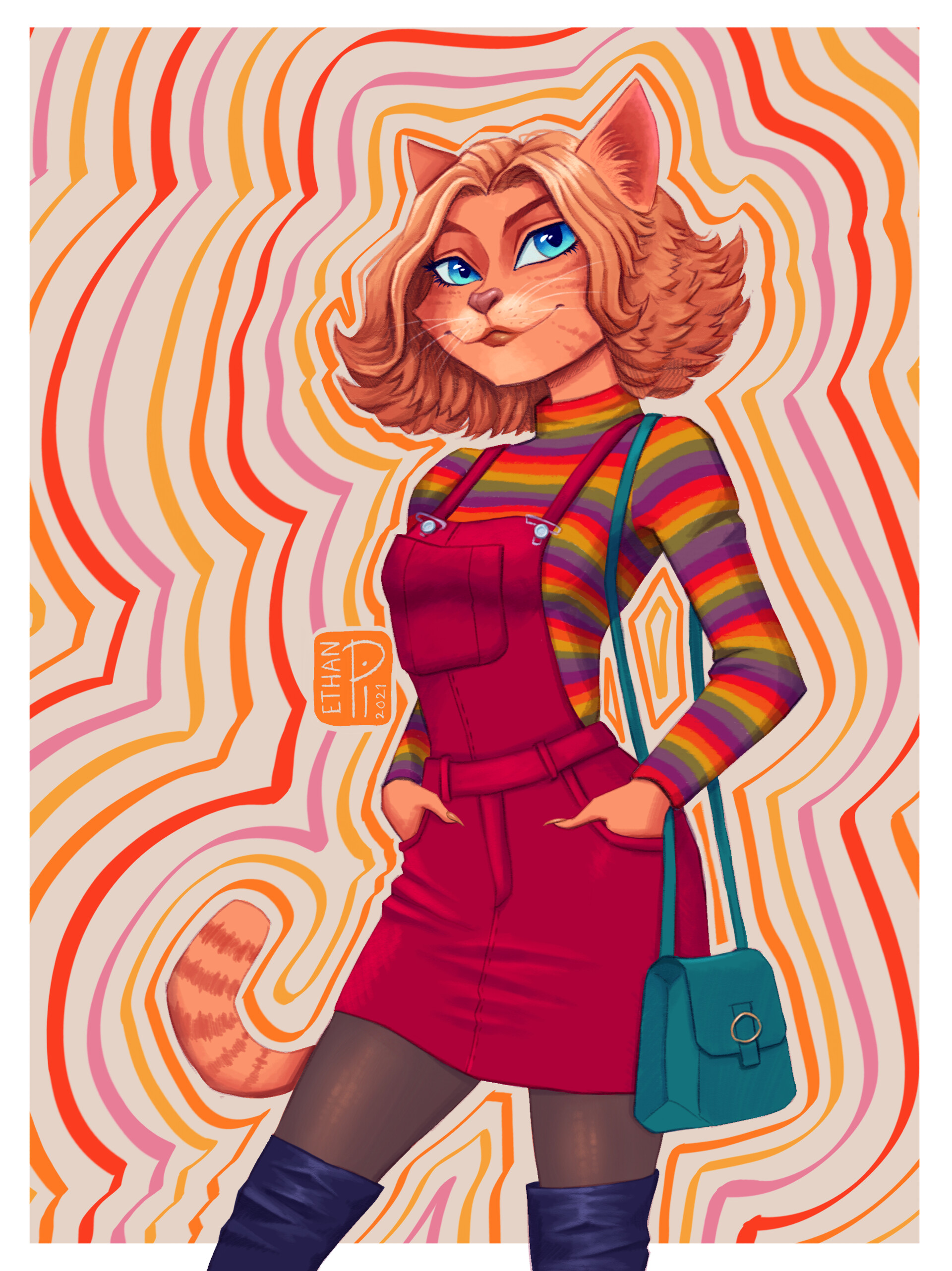 ArtStation - 😺 70's Cat Girl 🧡