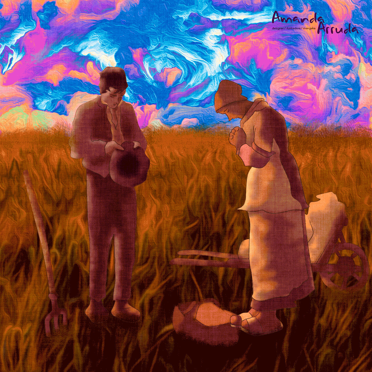 ArtStation - L'Angelus, by Jean François Millet, a GIF version