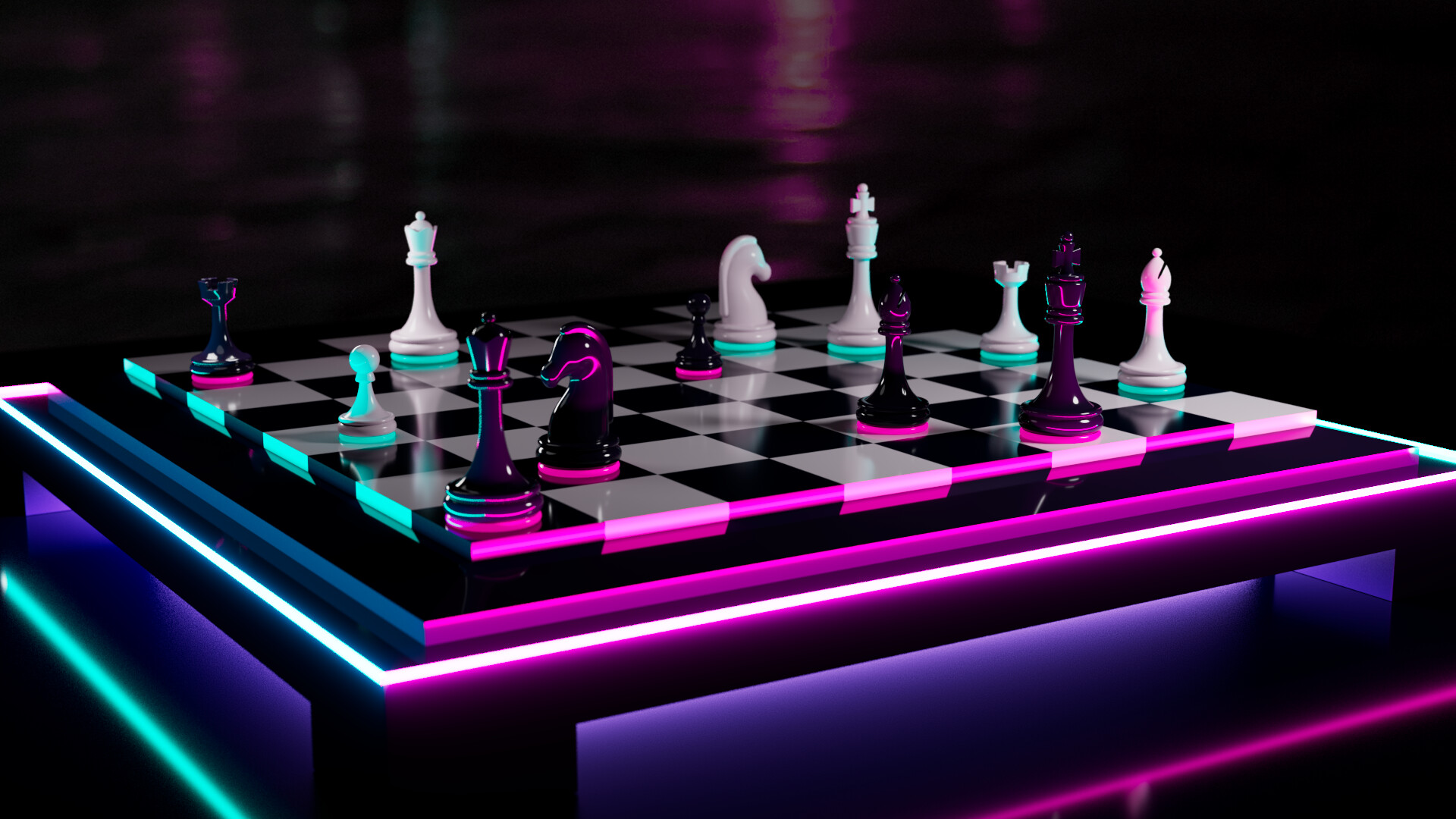 ArtStation - Neon Chessboard