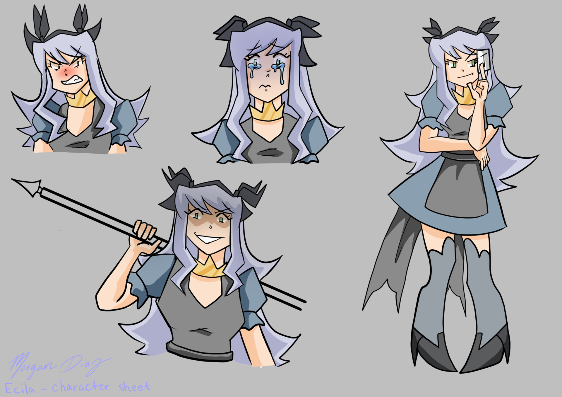 ArtStation - Ecila Character Expression Sheet