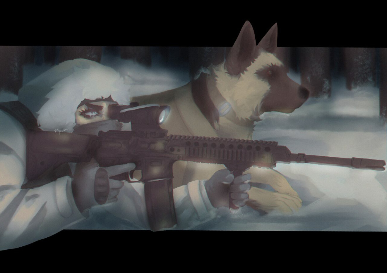 ArtStation - Soldier and his dog