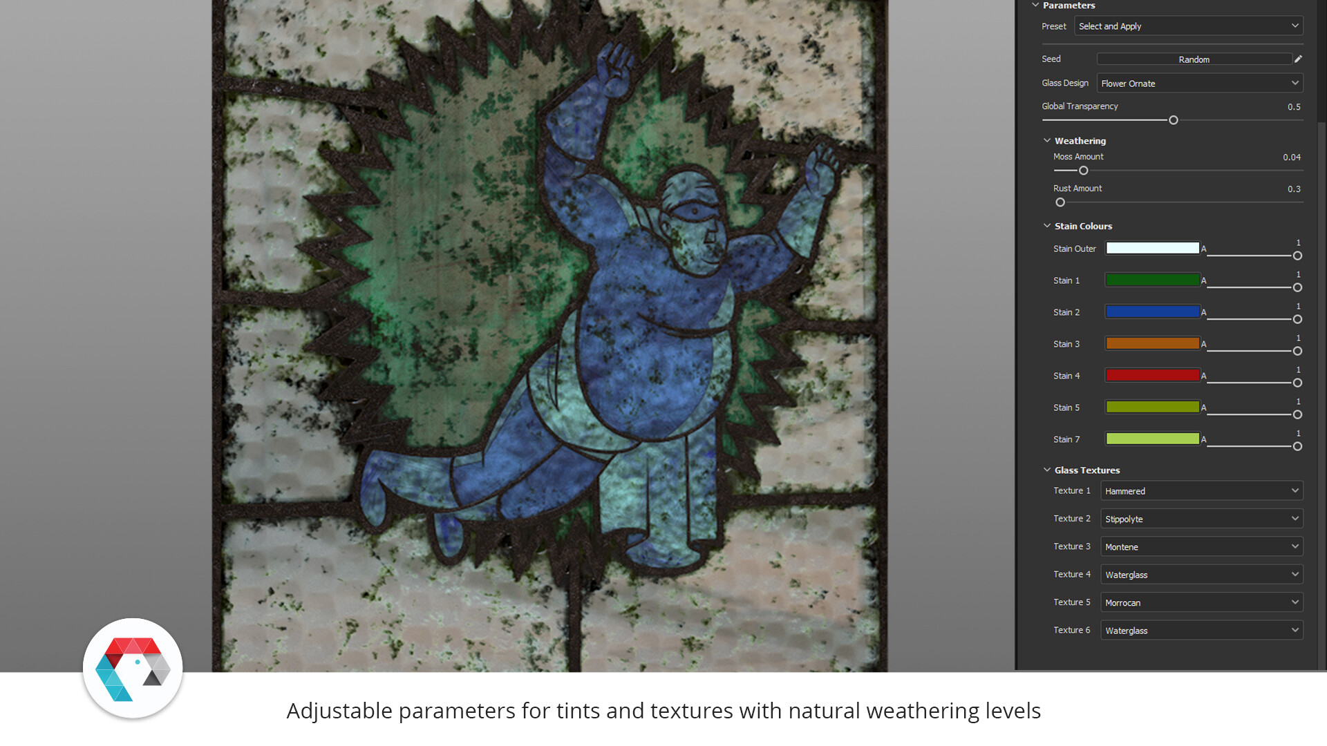 Polly Creative - Stained Glass Procedural Material