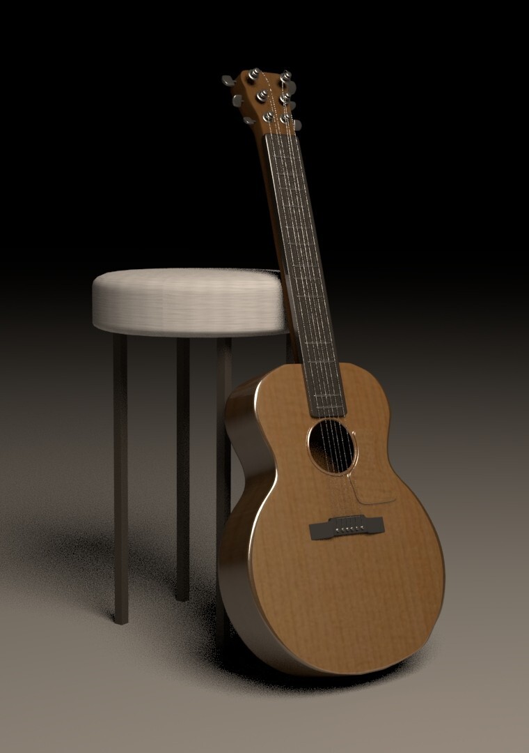 ArtStation - guitar 3d modelling and texturing