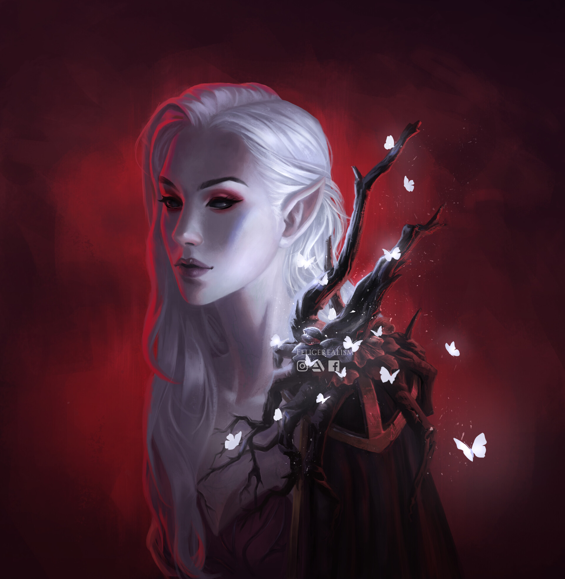 ArtStation - woman in red