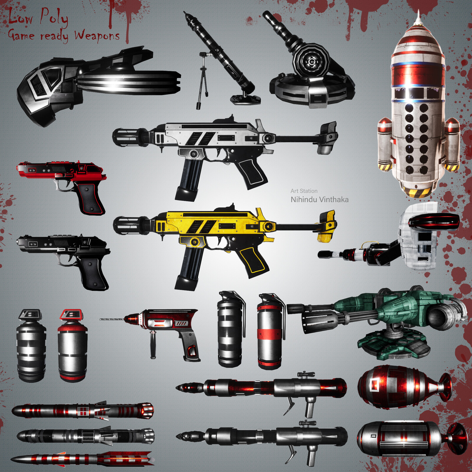 Nihindu Vinthaka - Low Poly Weapons (assets pack) game ready