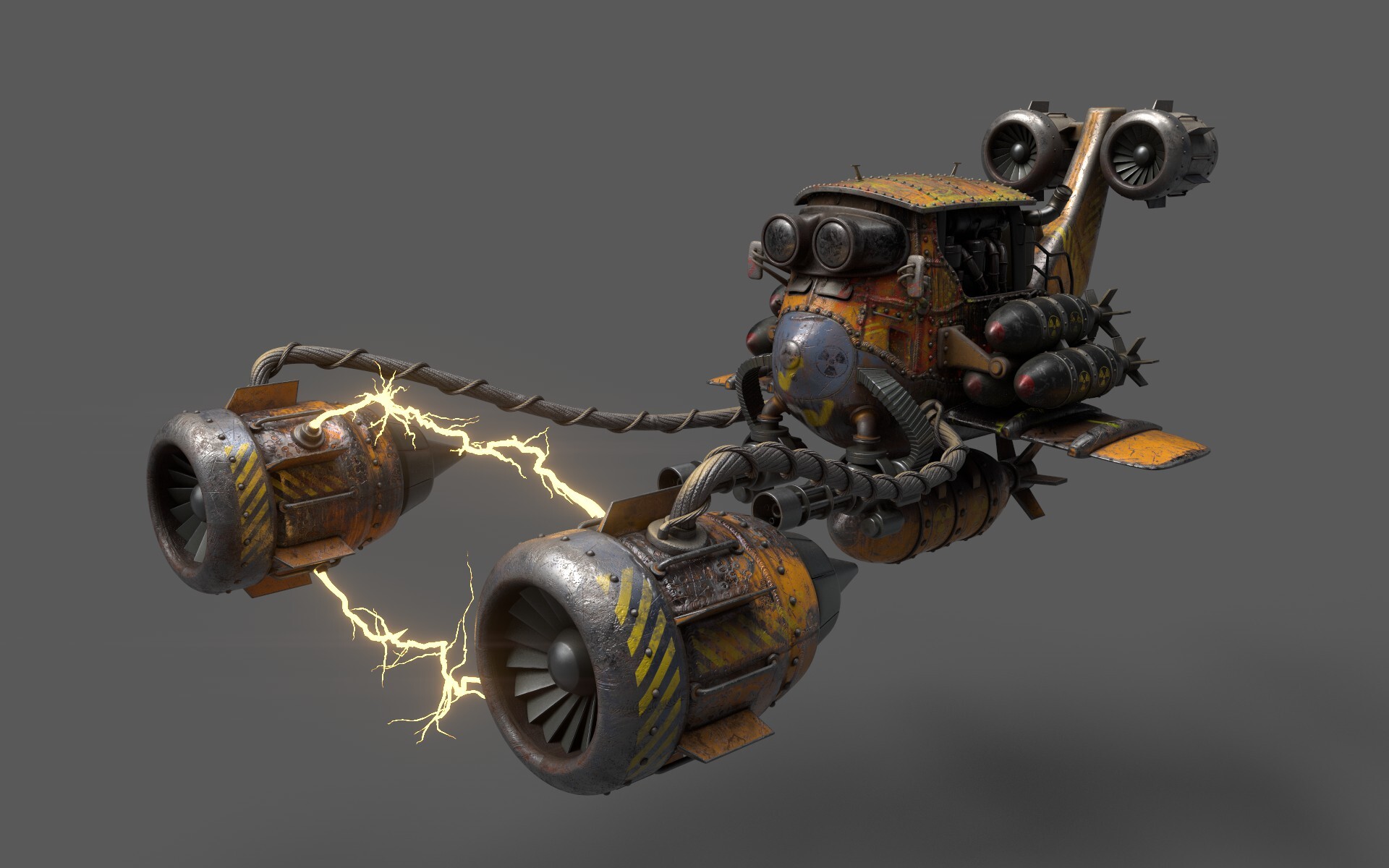 ArtStation - VehicleFlying C003_Front tween jet engine (for NFT Project)
