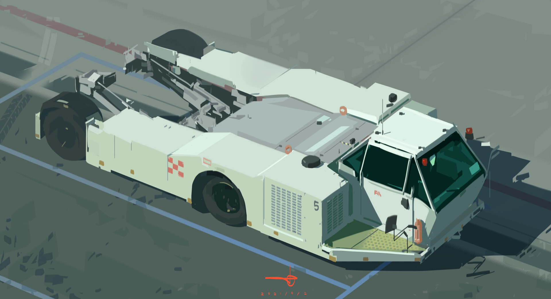 ArtStation - Aircraft tractor study