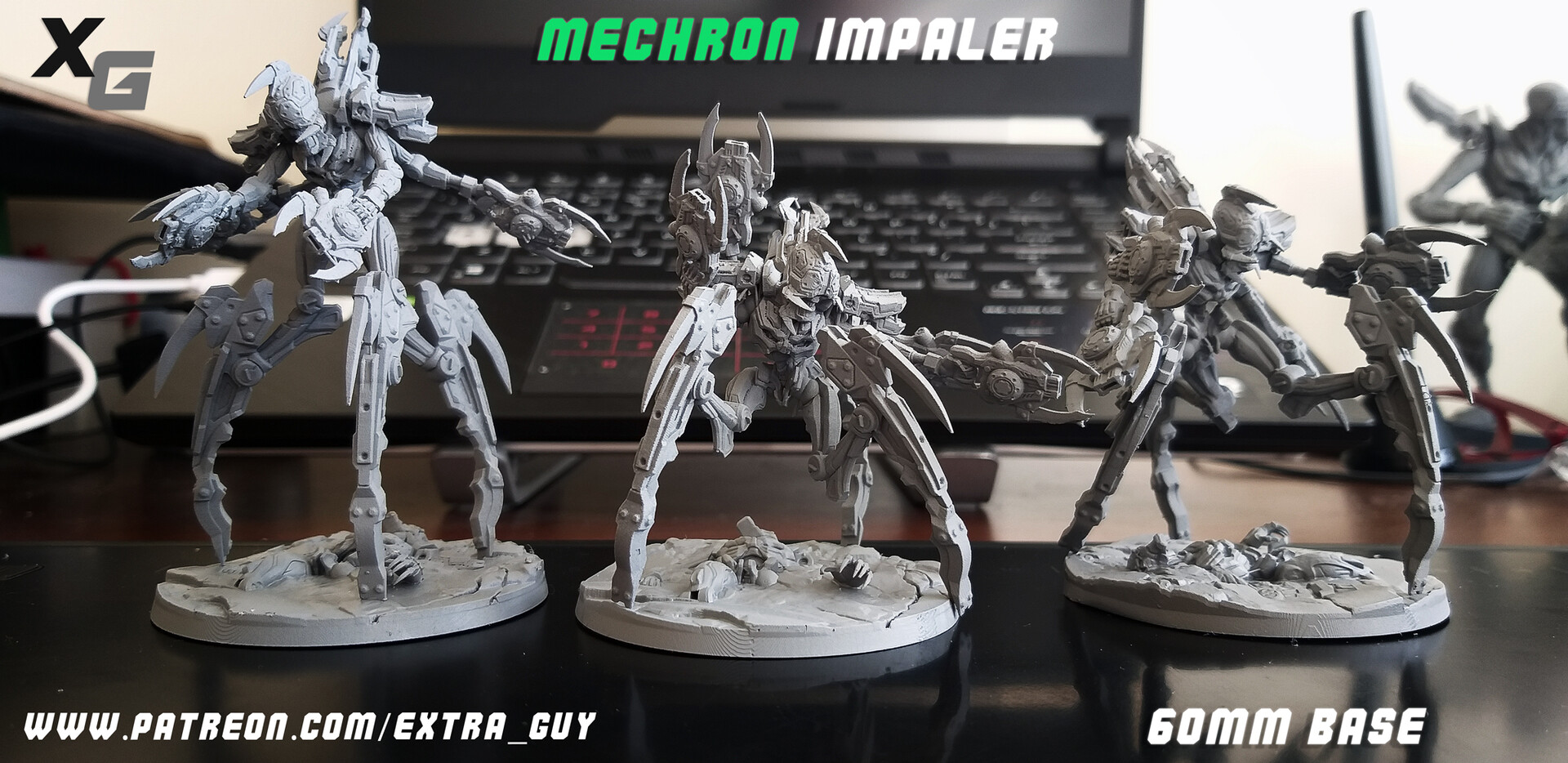 ArtStation - Mechron Impaler + 60mm Base 3D Print
