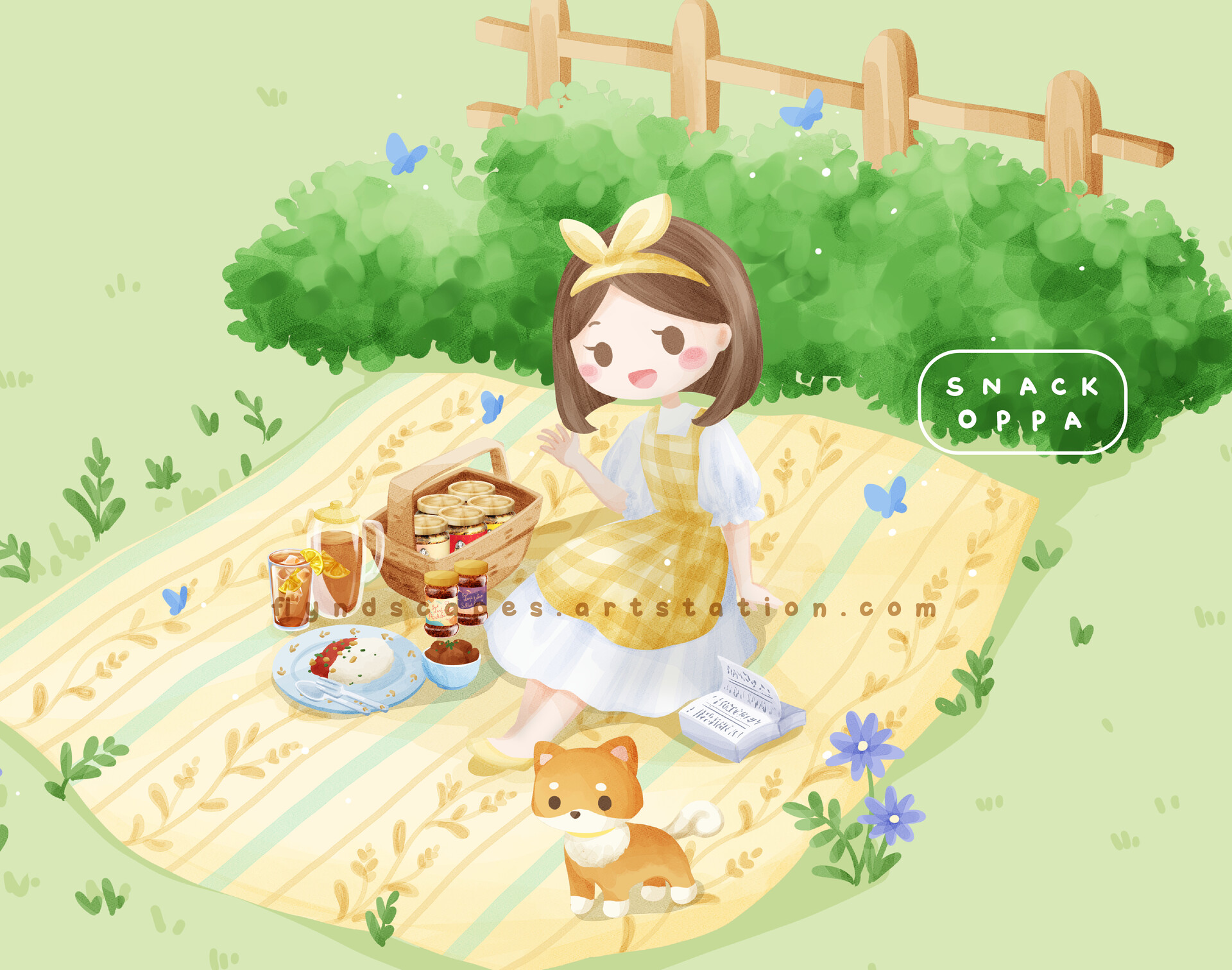 ArtStation - SNACK OPPA Picnic Postcard