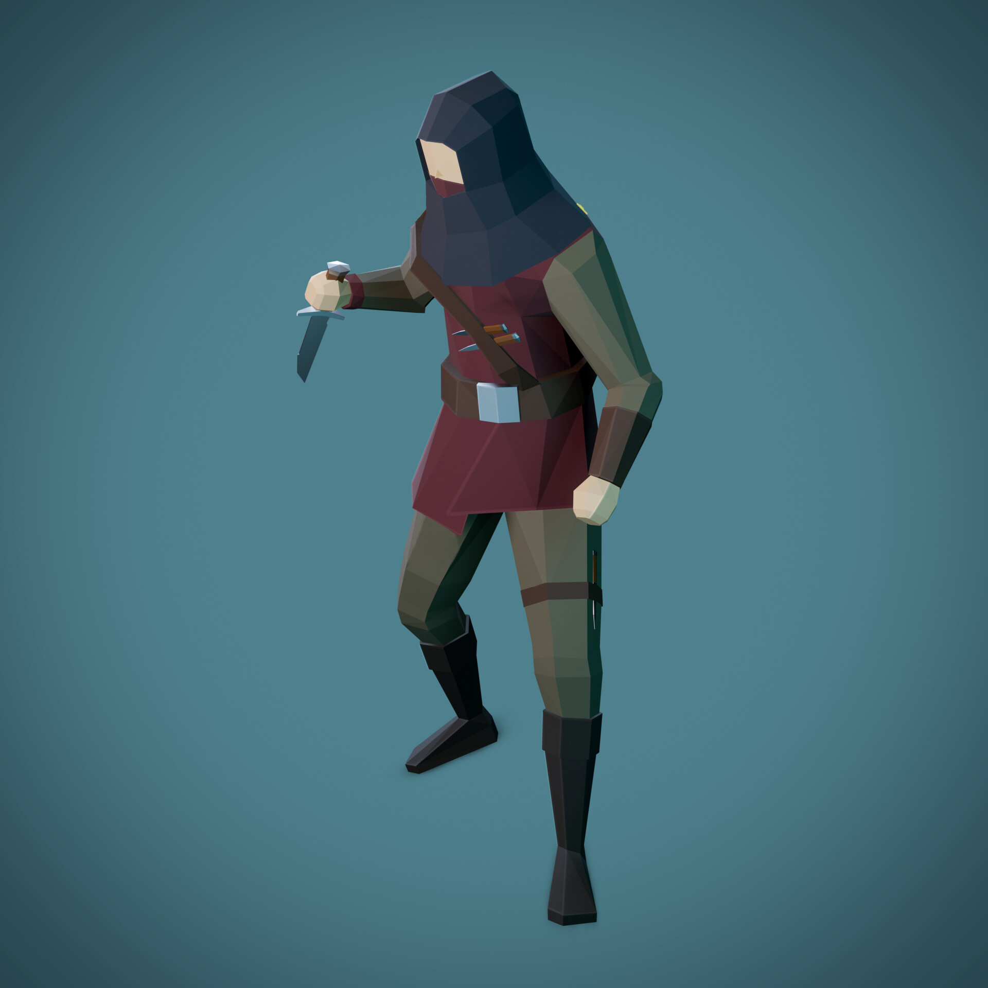 ArtStation - Low-poly Rogue in hood