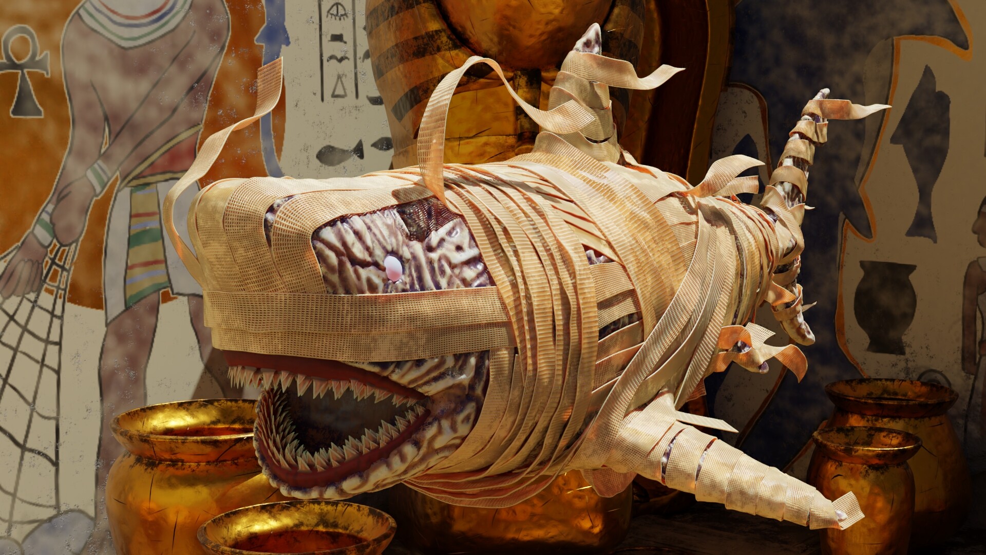 Andres Desentis - Mummy Shark Diorama