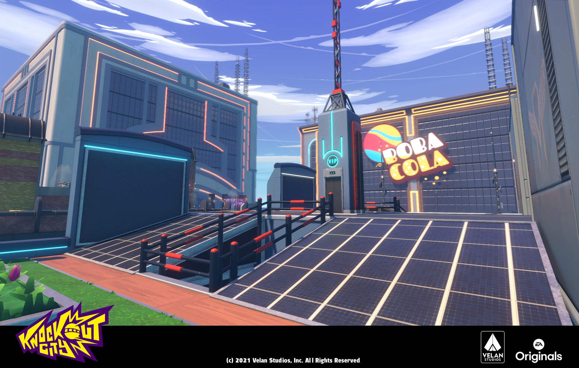 Erik McKenney Portfolio - knockout City: Rooftop Rumble Environment