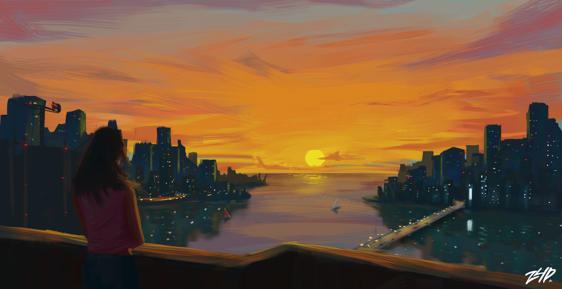 ArtStation - Sunset City View Kntolodon