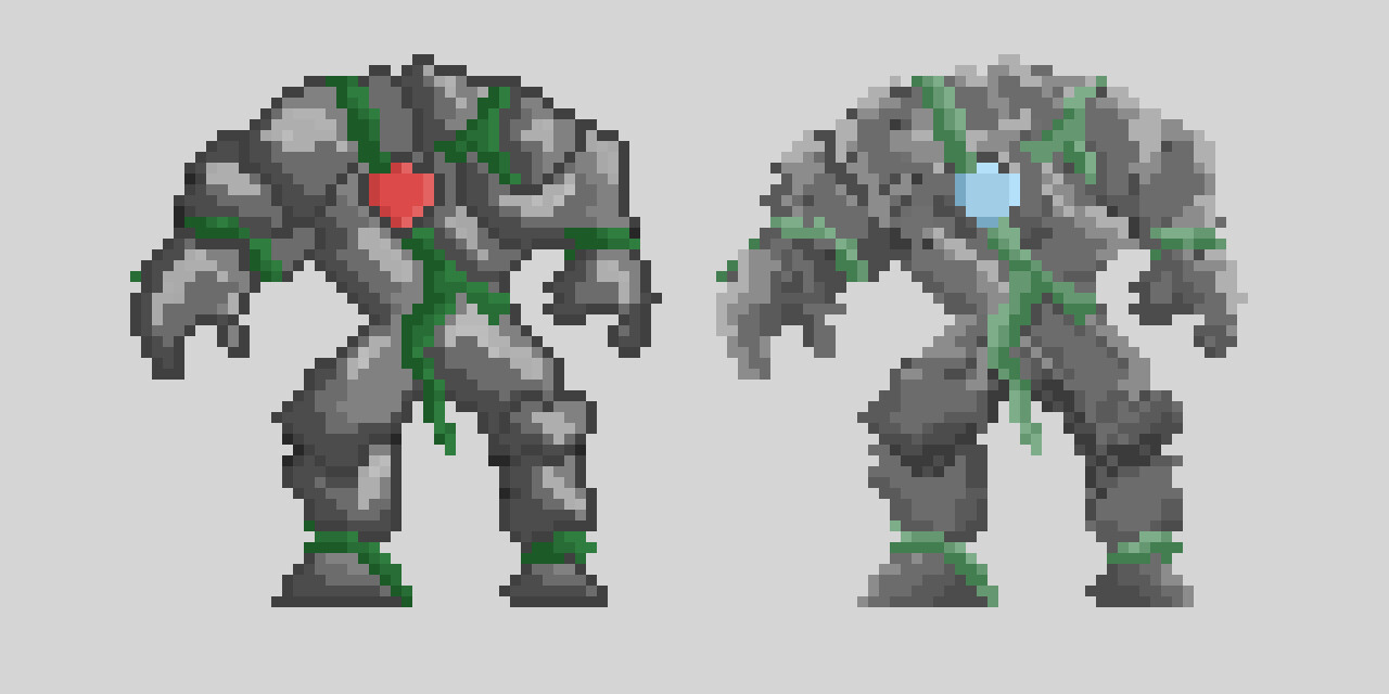 ArtStation - Golem blue and red buff