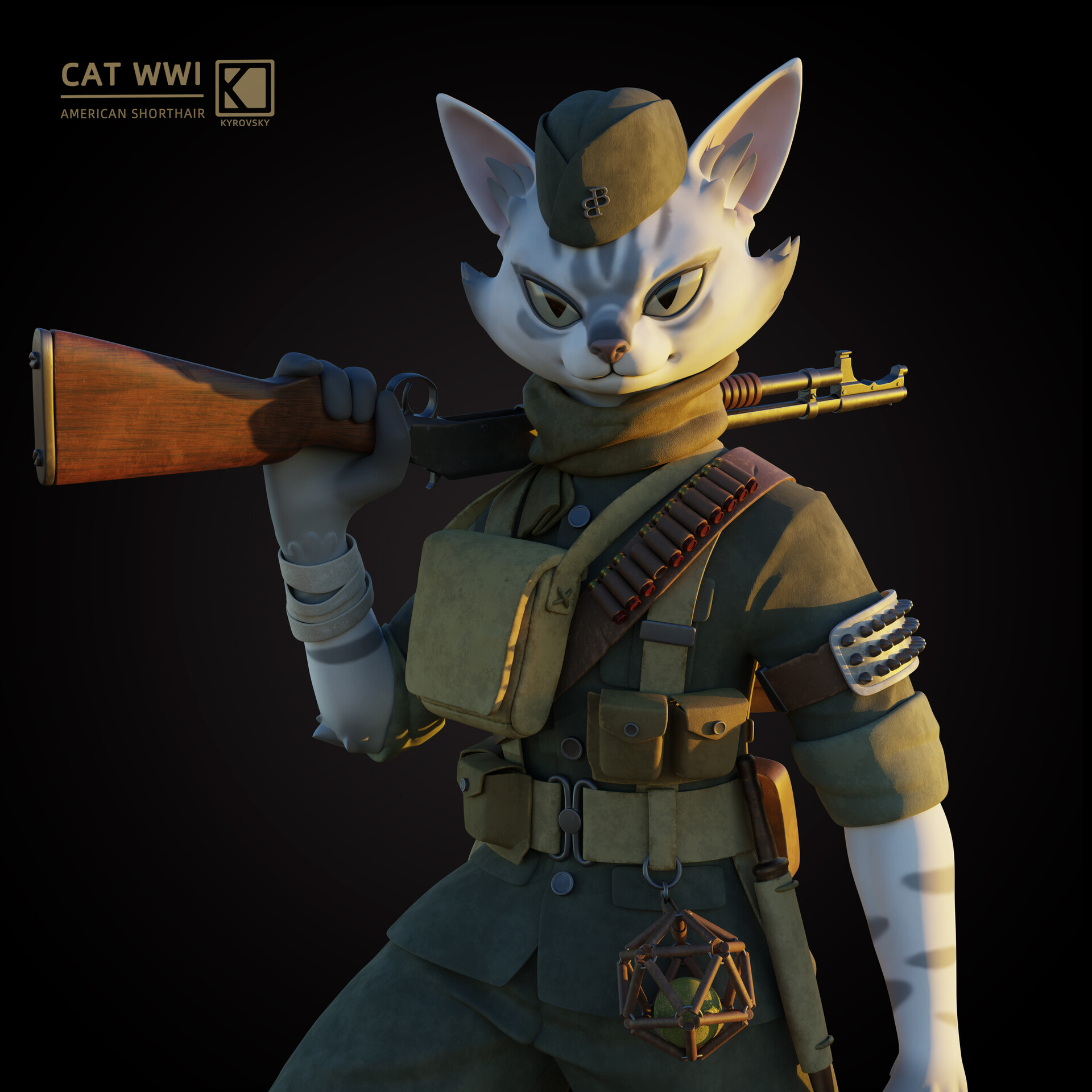 ArtStation - CAT WWI - American Shorthair