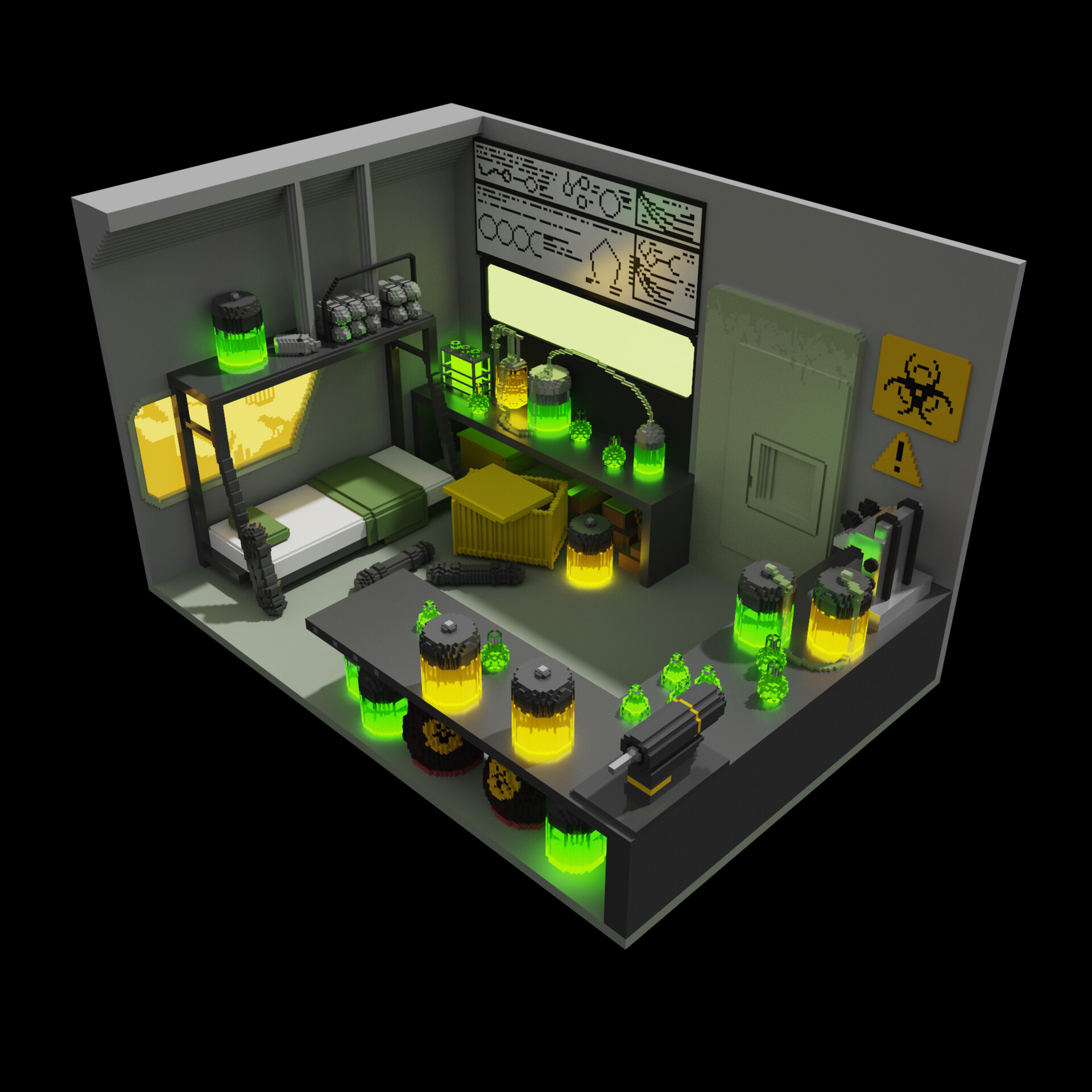 ArtStation - [Apex Fanart] Caustic's Dropship Room, Claire Pe