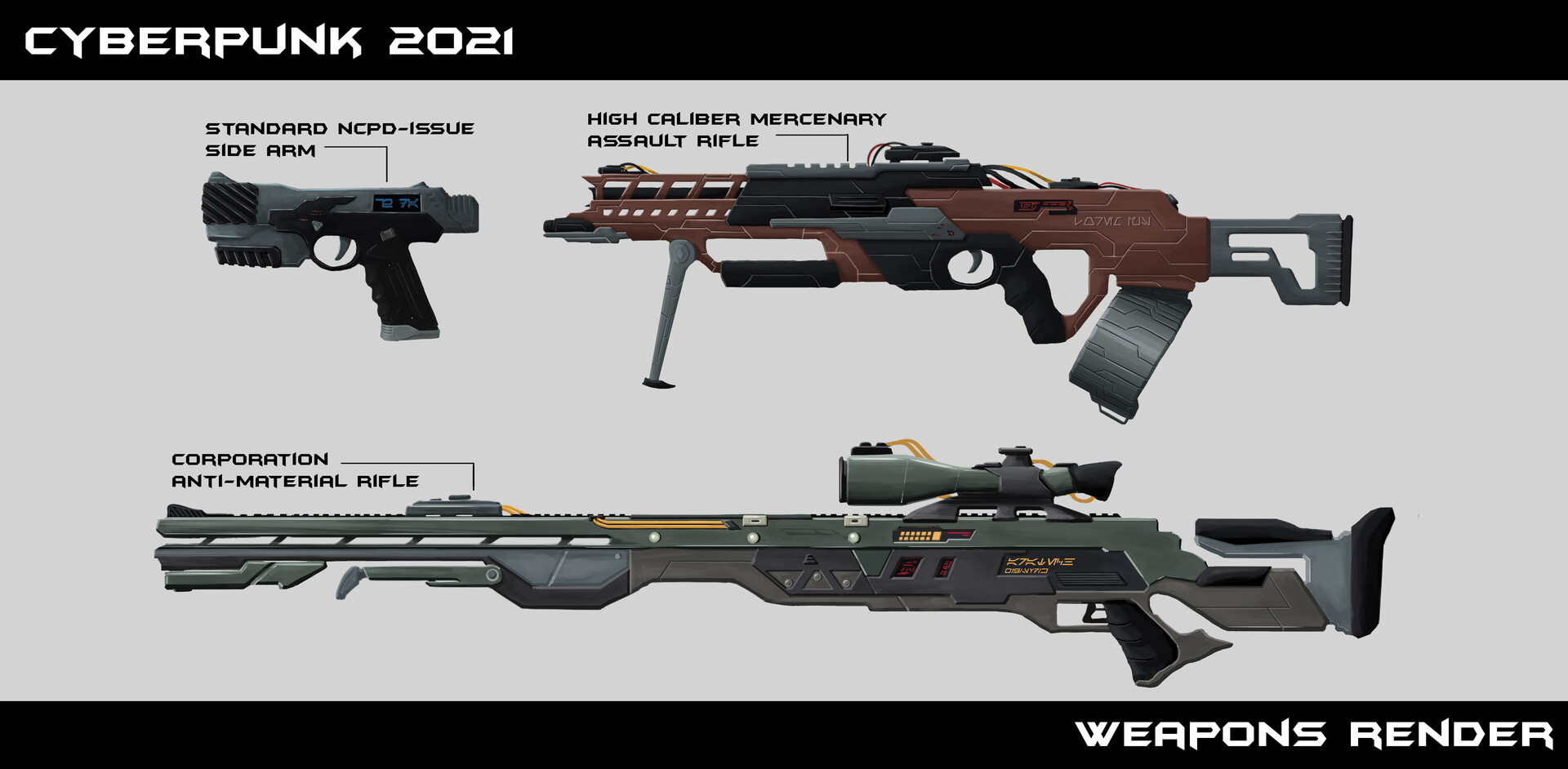ArtStation - Cyberpunk 2021 Weapons