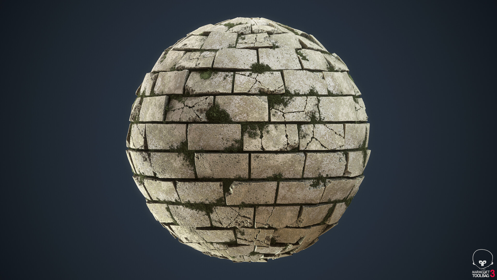 ArtStation - Stone bricks with moss [Procedural material]