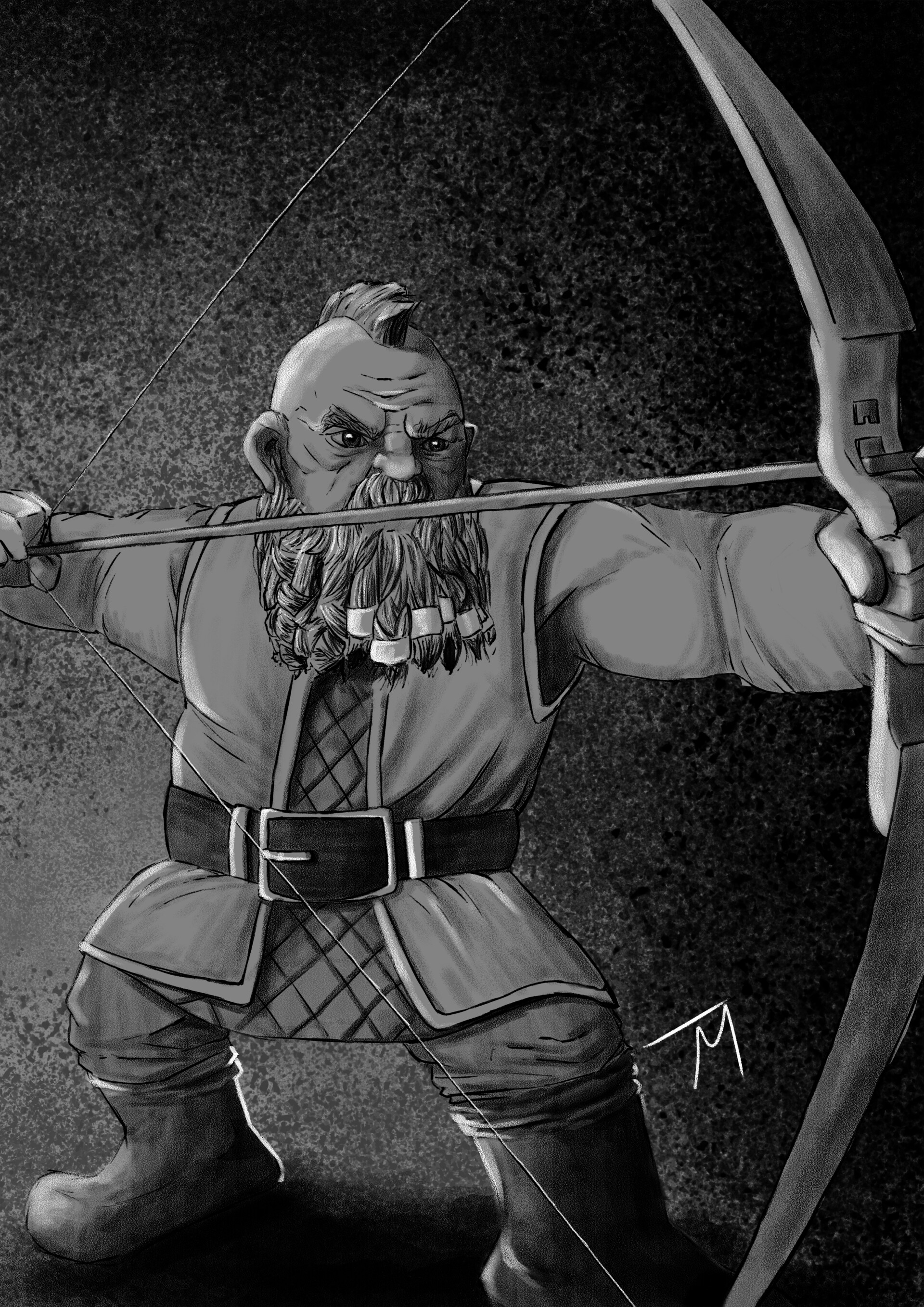 [OC] Ichabod Icereaver. Dwarf from Ten Towns. Watercolor 11"x14" : ImaginaryDwarves