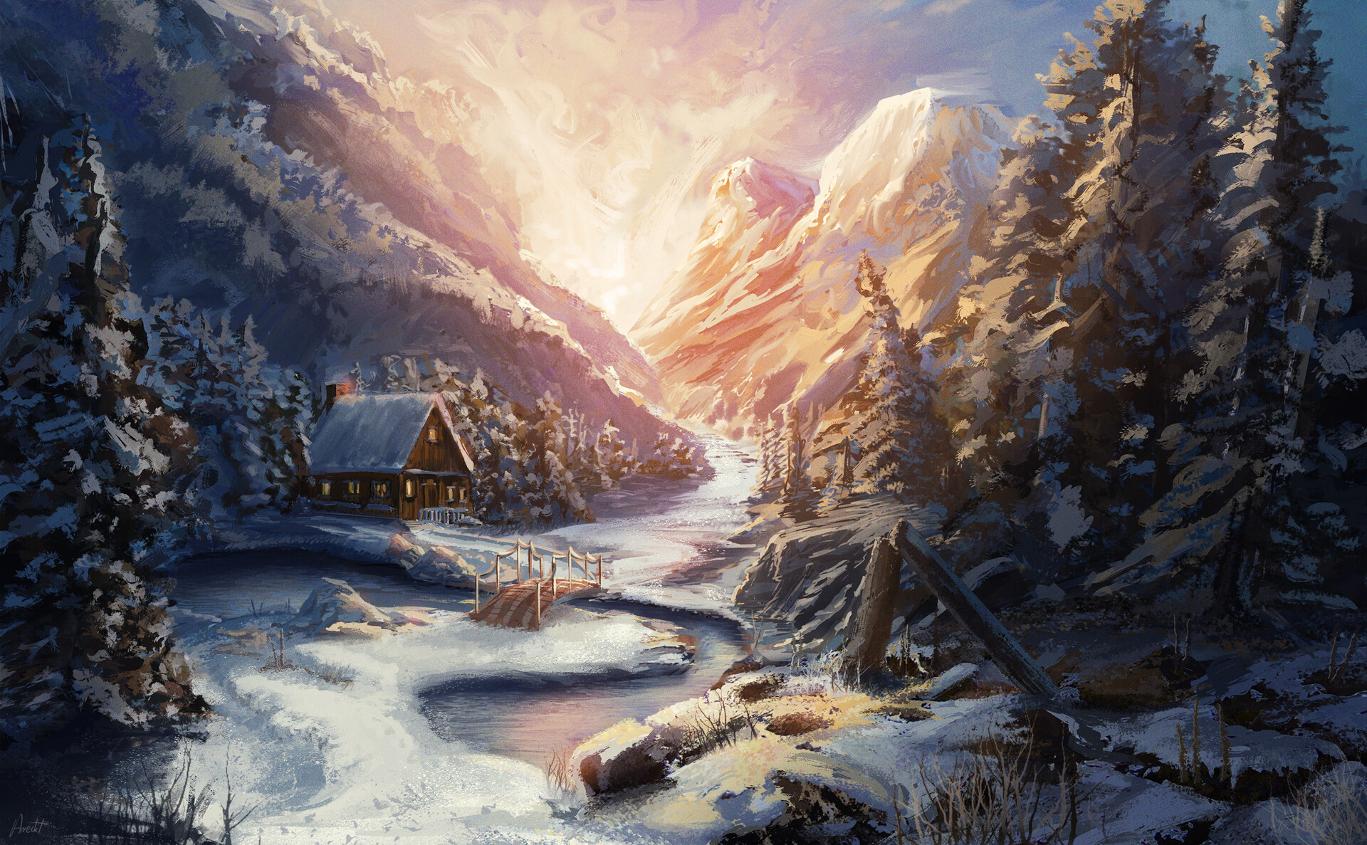 ArtStation - Snowy Mountains