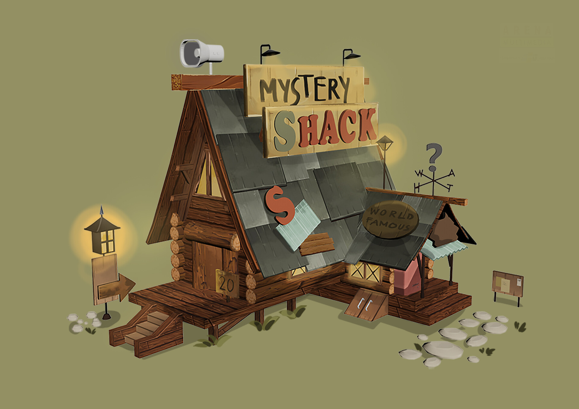 ArtStation - 3D Enviroment - Mystery Shack (Gravity Falls)