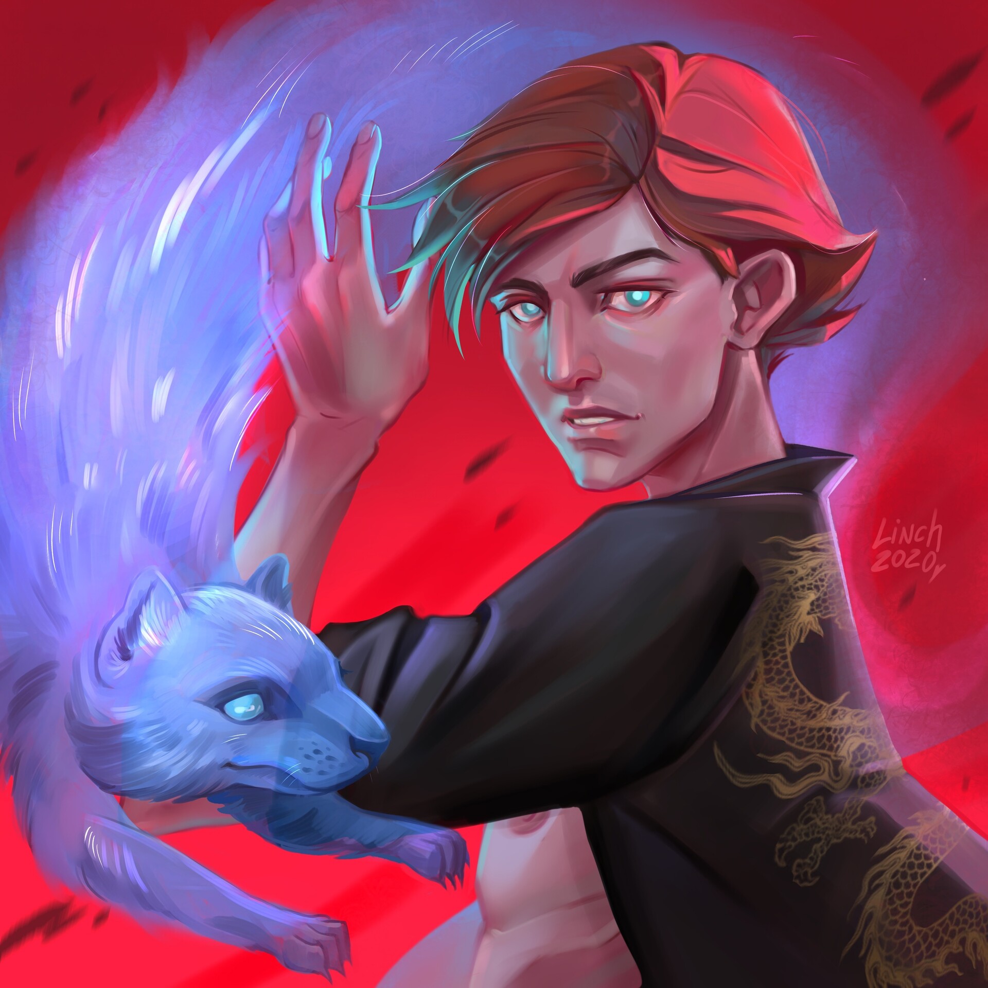 ArtStation - spirit with blue fur