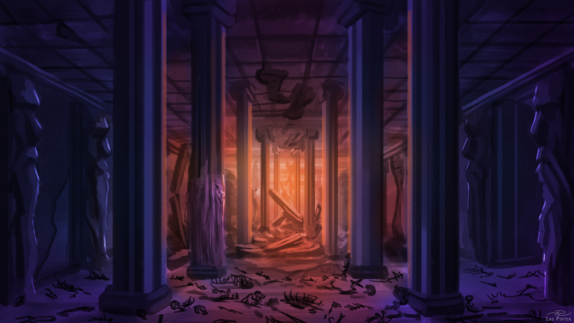 ArtStation - Grand Hallway in a Dwarf Mine - Commission