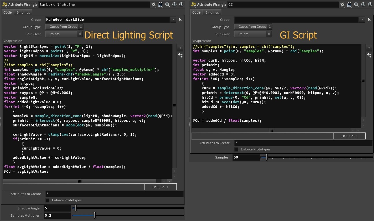 Olivier Thériault - Houdini VEX Lighting Scripts