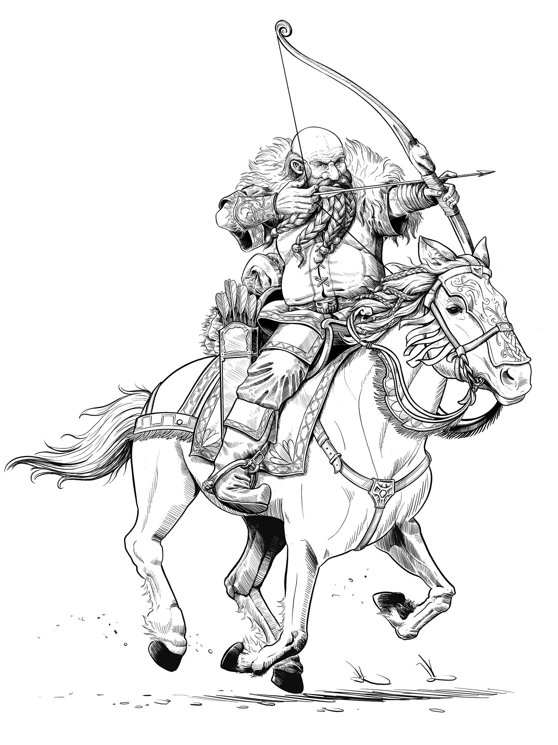 ArtStation - Dwarf rider for the Swedish rpg Kopparhavets hjältar.