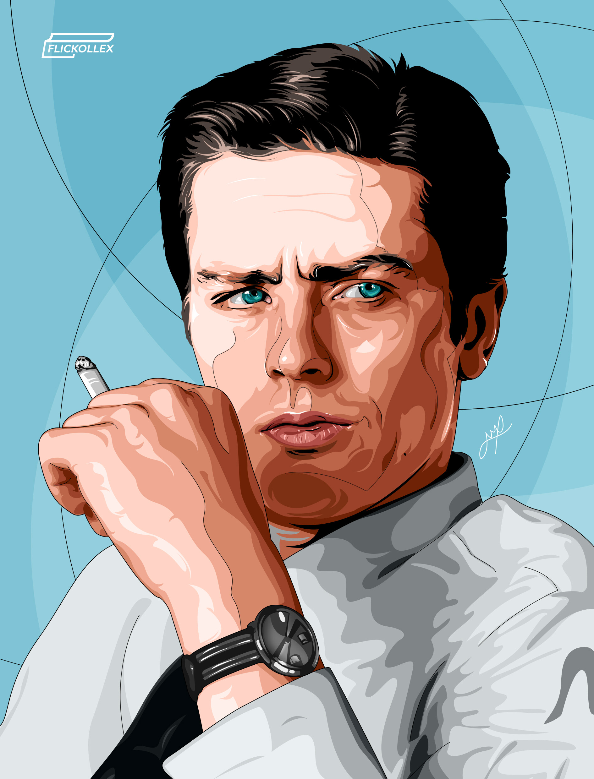 ArtStation - Alain Delon artwork