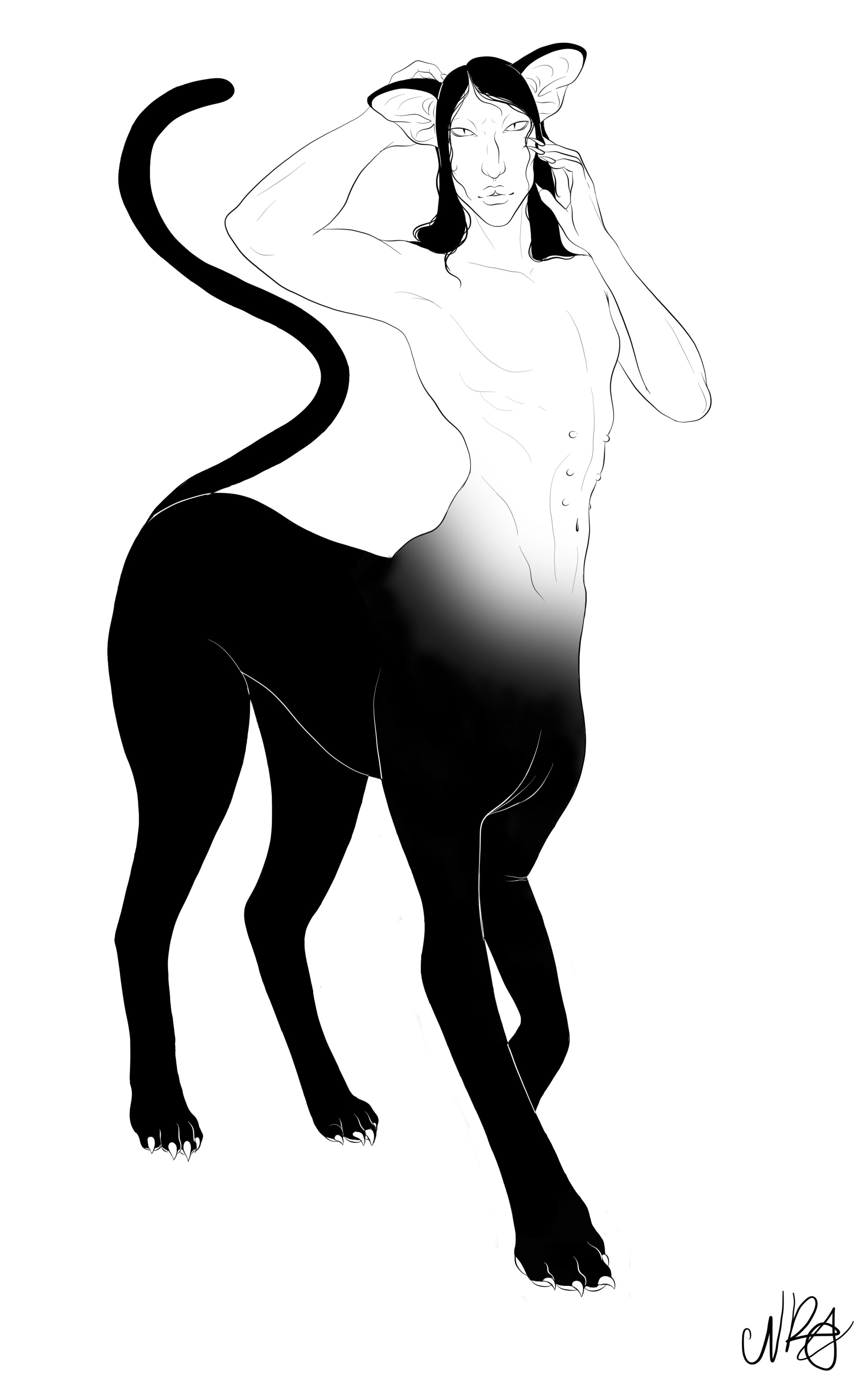 cat centaur art