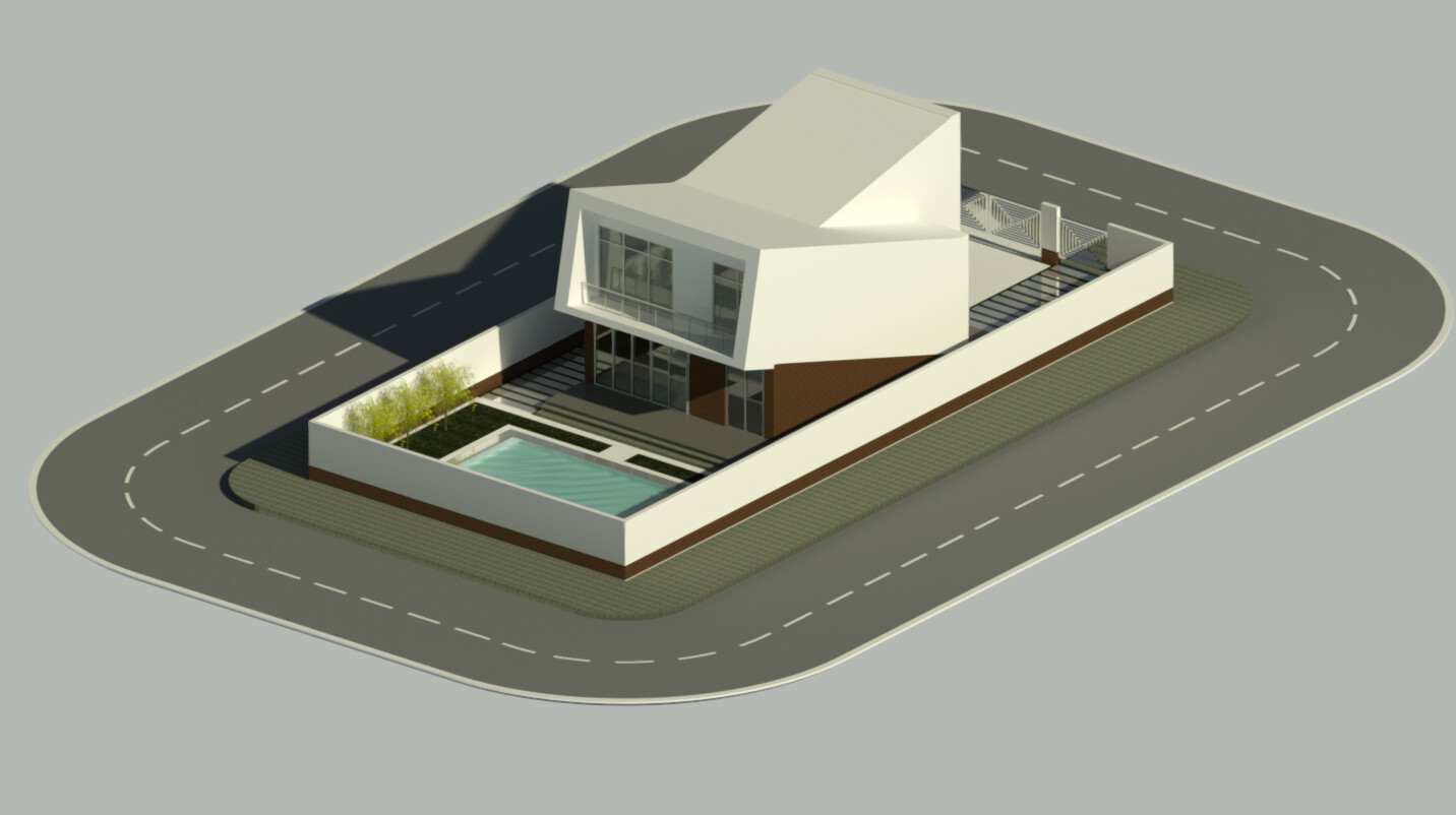 ArtStation - Raj Villa - Rear View