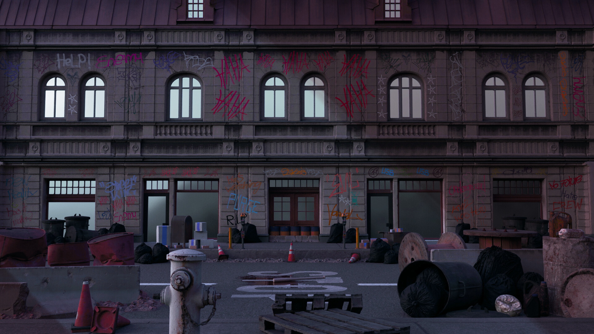 ArtStation - Post Apocalyptic Street - Scene Compositing Work And ...